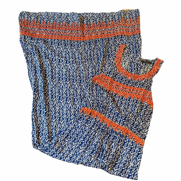 THML | Dresses | Thml Boho Embroidery Blue White Maxi Dress Med | Poshmark